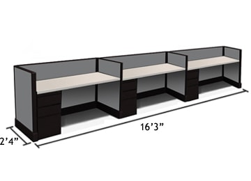 EcoCube C003 | 2' x 5' 39" H Cubicle | 10 Configuration Options