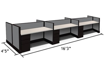 EcoCube C003 | 2' x 5' 39" H Cubicle | 10 Configuration Options
