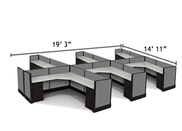 7' x 6' 39" H Cubicles | 10 Configuration Options