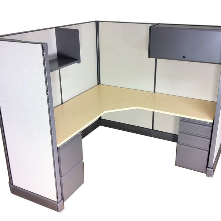 6' x 6' 67" H Cubicles | 3-Foot Overhead Bin & Shelf
